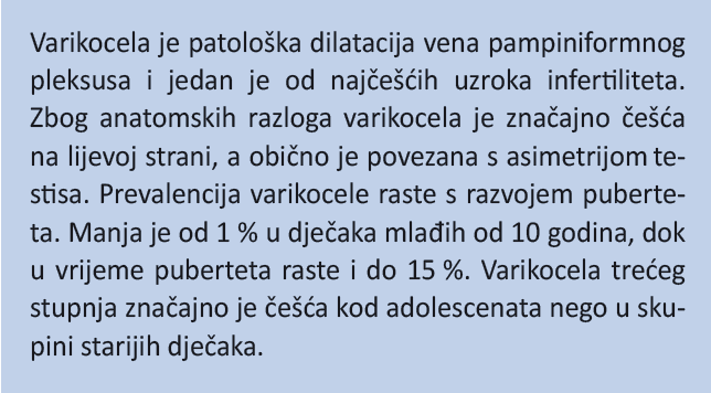 Varikocela negativno djeluje na spermatogenezu kroz niz različitih ...